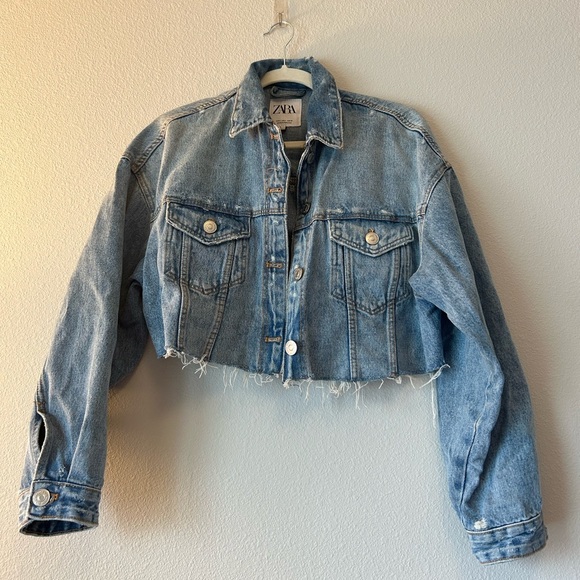 Zara | Jackets & Coats | Zara Cropped Denim Jacket | Poshmark